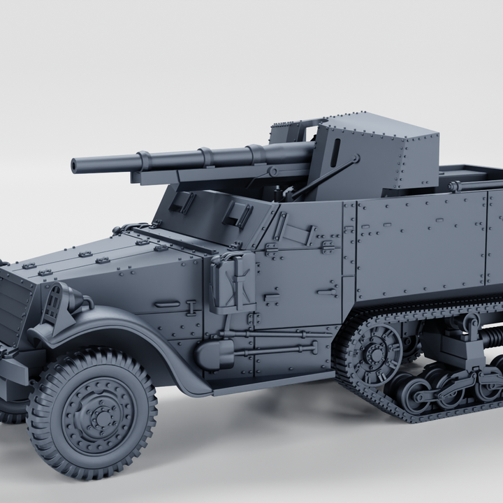 3D Printable Half-track M3 75 mm GMC (US, WW2) by Wargame3d