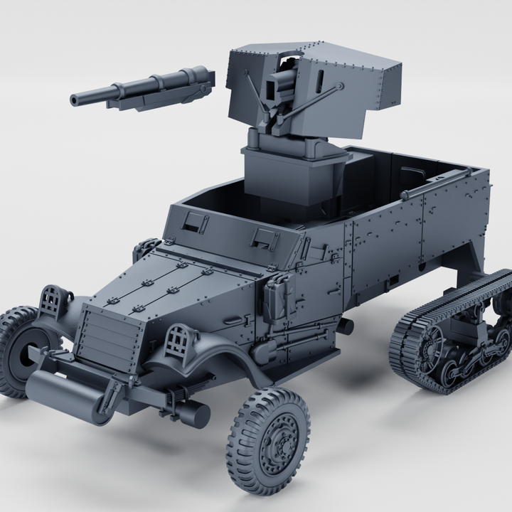 3D Printable Half-track M3 75 mm GMC (US, WW2) by Wargame3d