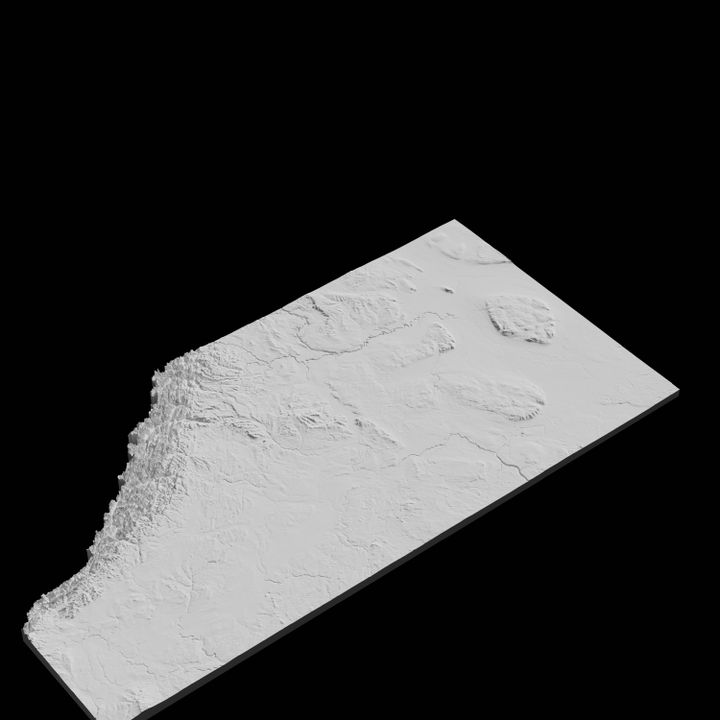 3D Printable Canada Province of Alberta Topographic Map - 3D Terrain Elevation - Relief Map ...