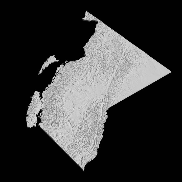 3D Printable Canada Province of British Columbia Topographic Map - 3D ...