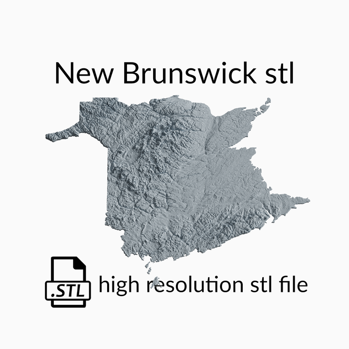 3D Printable Canada Province of New Brunswick Topographic Map - 3D ...