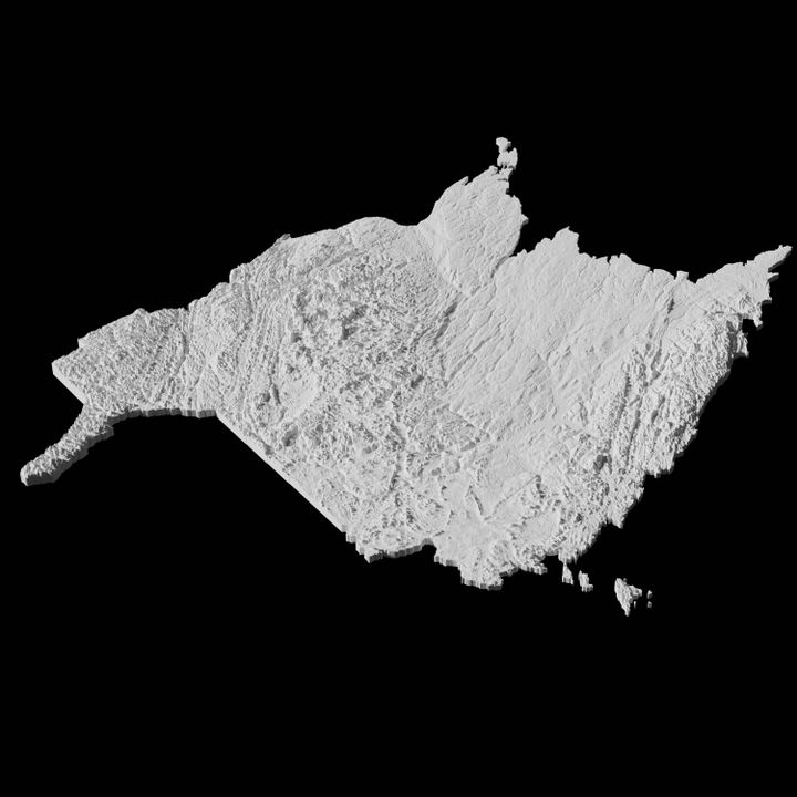 3D Printable Canada Province of New Brunswick Topographic Map - 3D ...