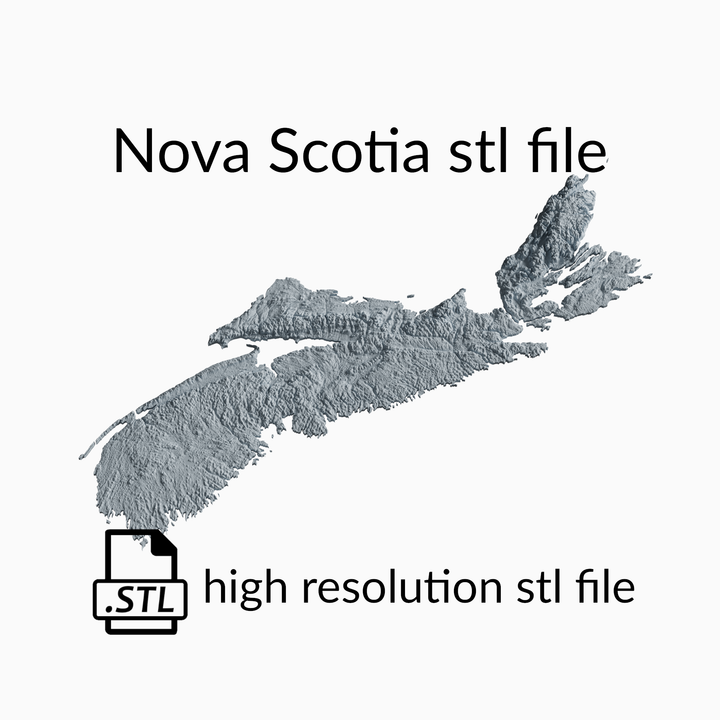 3D Printable Canada Province of Nova Scotia Topographic Map - 3D ...
