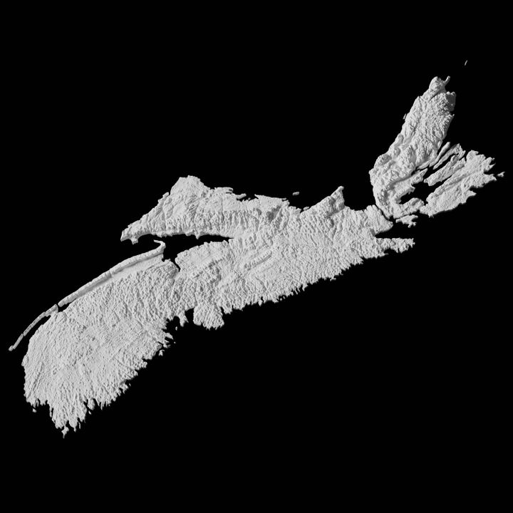 3D Printable Canada Province of Nova Scotia Topographic Map - 3D ...