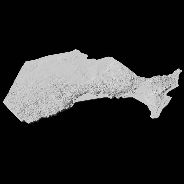 3D Printable Canada Province of Ontario Topographic Map - 3D Terrain ...