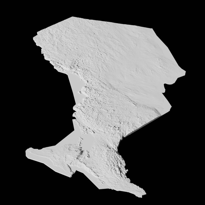 3D Printable Canada Province of Ontario Topographic Map - 3D Terrain Elevation - Relief Map ...