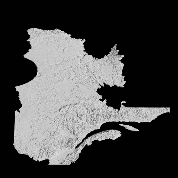 3D Printable Canada Province of Quebec Topographic Map - 3D Terrain ...