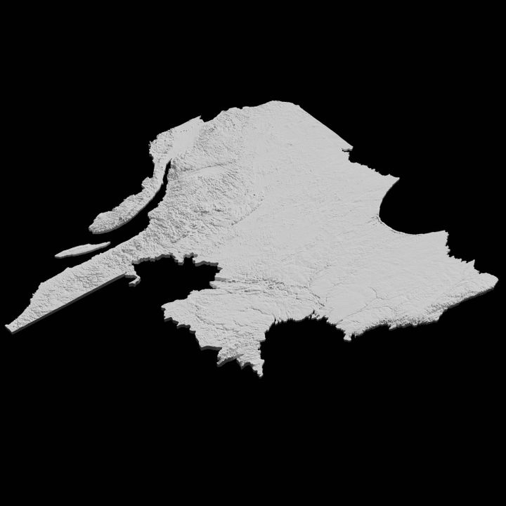 3D Printable Canada Province of Quebec Topographic Map - 3D Terrain ...