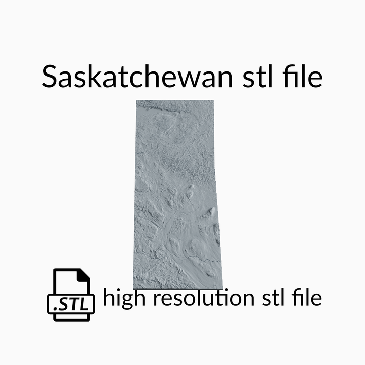 3D Printable Canada Province of Saskatchewan Topographic Map - 3D Terrain Elevation - Relief Map ...