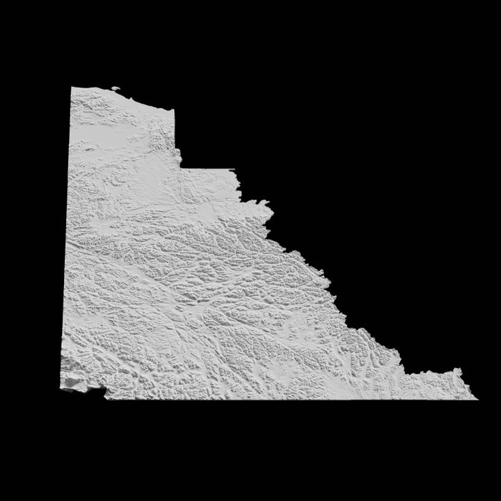 3D Printable Canada Province of Yukon Topographic Map - 3D Terrain ...