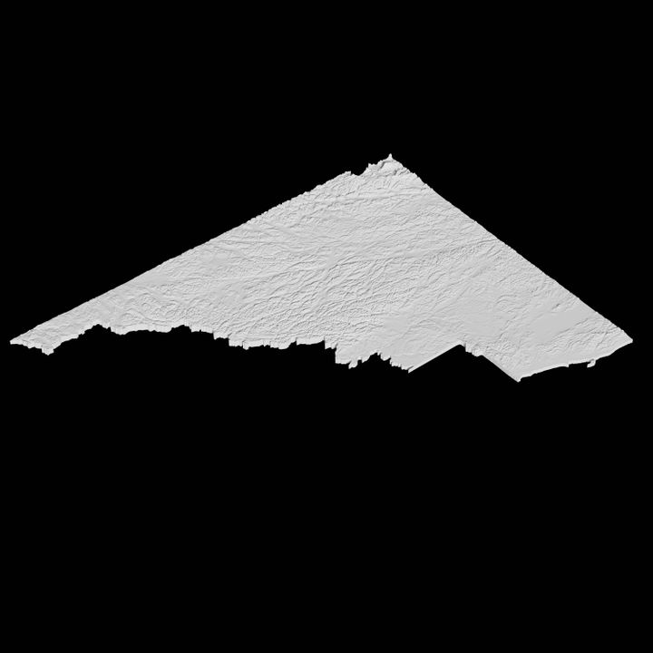 3D Printable Canada Province of Yukon Topographic Map - 3D Terrain Elevation - Relief Map ...