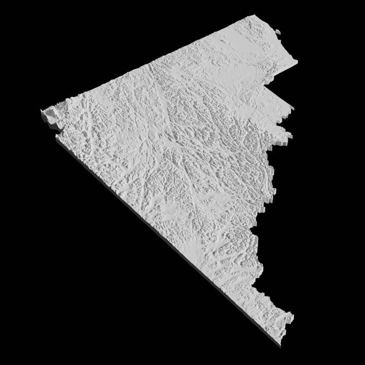 3D Printable Canada Province of Yukon Topographic Map - 3D Terrain Elevation - Relief Map ...