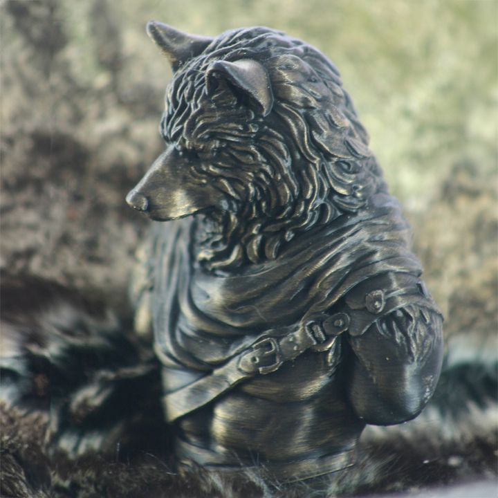 3D Printable Abarin - Wolf Anthro Bust by TeethPaws