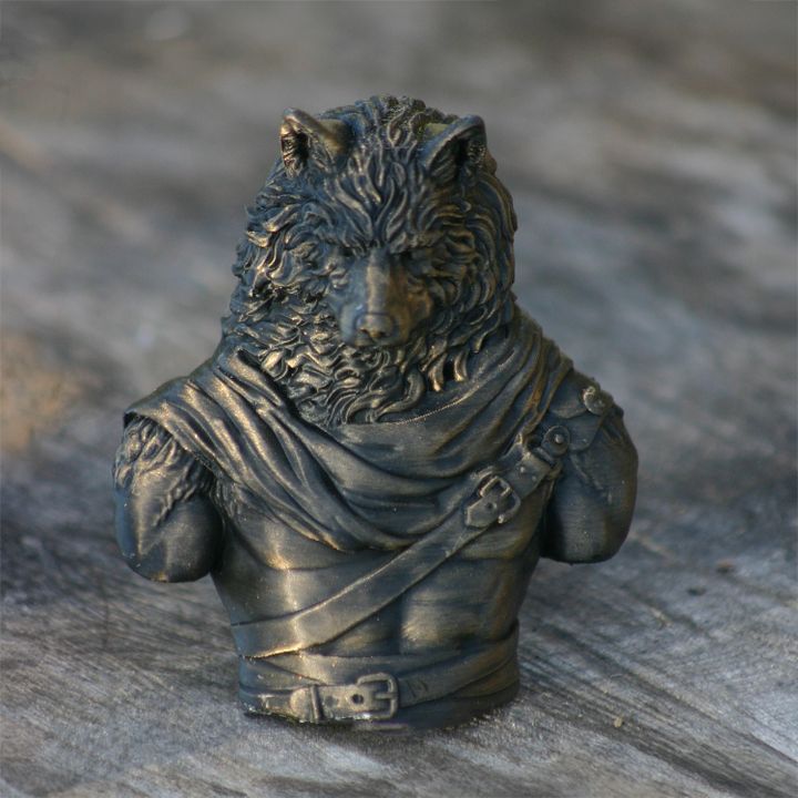 3D Printable Abarin - Wolf Anthro Bust by TeethPaws