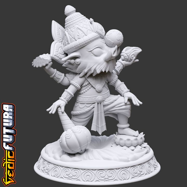 3D Printable Chibi Varaha - Carrying the Earth by VedicFutura