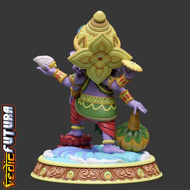 3D Printable Chibi Varaha - Carrying the Earth by VedicFutura