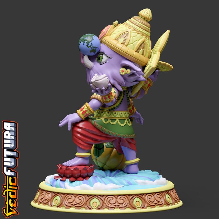3D Printable Chibi Varaha - Carrying the Earth by VedicFutura