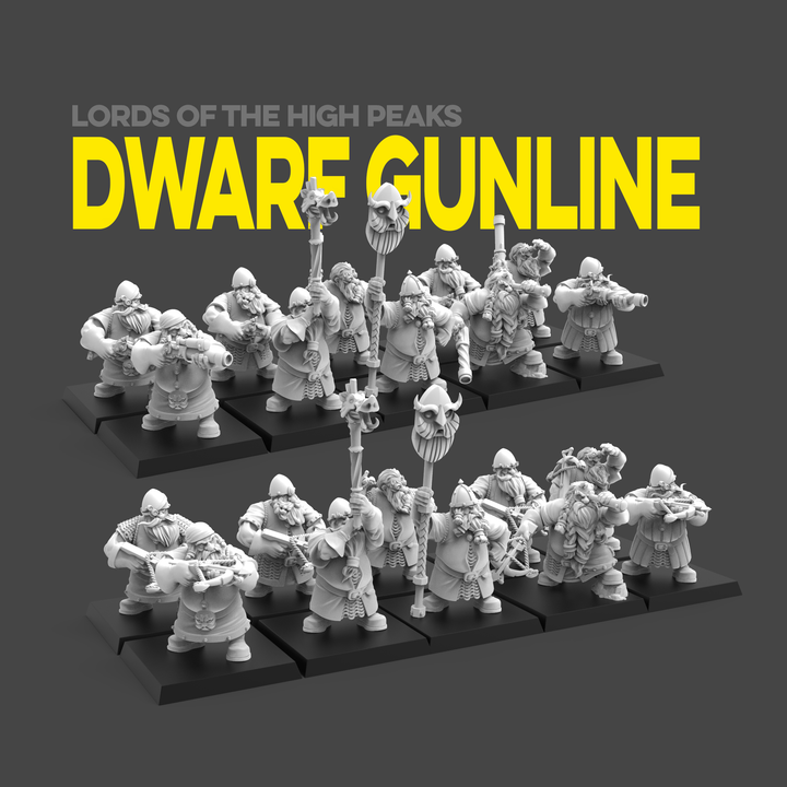 3D Printable Dwarf Gunline by Matteo Donzelli
