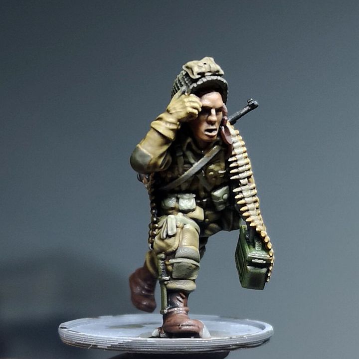 3D Printable WW2 28mm US AIRBORNE LMG TEAM 1 by Colonel Muller