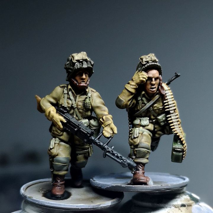 3D Printable WW2 28mm US AIRBORNE LMG TEAM 1 by Colonel Muller