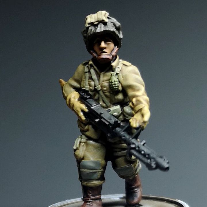 3D Printable WW2 28mm US AIRBORNE LMG TEAM 1 by Colonel Muller