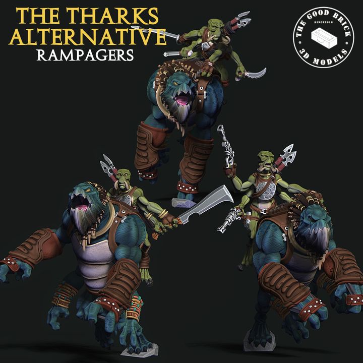 3D Printable Tharks - Rampagers - Greater God - 32mm by TheGoodBrick