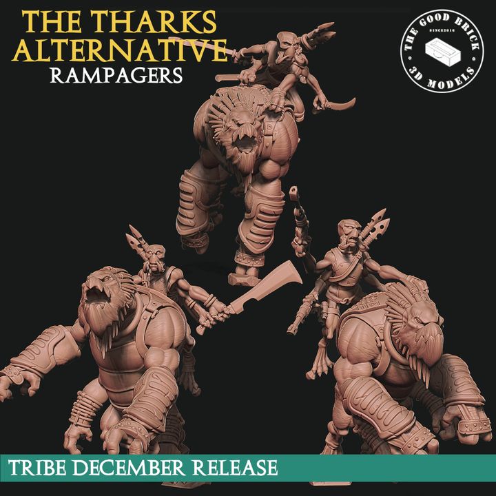 3D Printable Tharks - Rampagers - Greater God - 32mm by TheGoodBrick