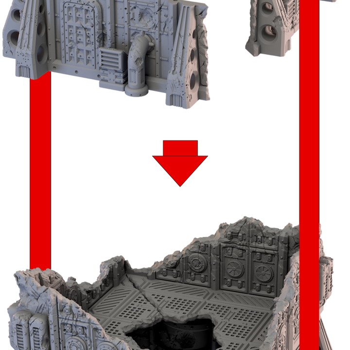 3D Printable Battlefield Modular Ruin 01 (Corners) by LOOTgames