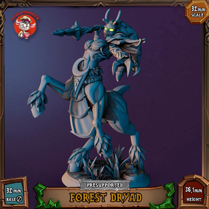 3D Printable Forest Dryad - 32mm scale pre-supported miniature by ...