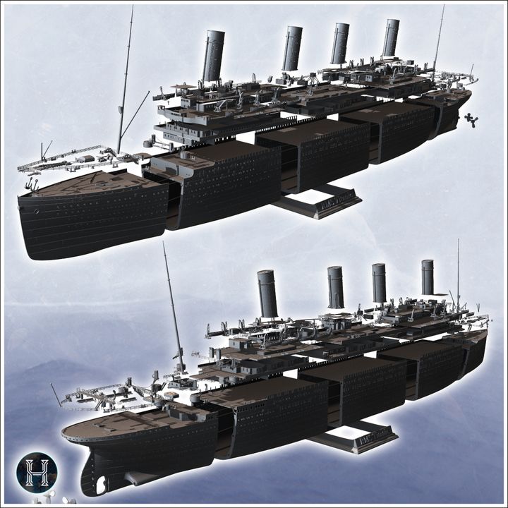 3D Printable RMS Titanic British ocean liner (316 high-detailed parts ...