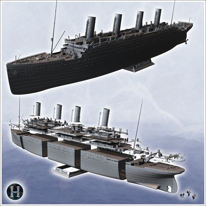 3D Printable RMS Titanic British ocean liner (316 high-detailed parts ...