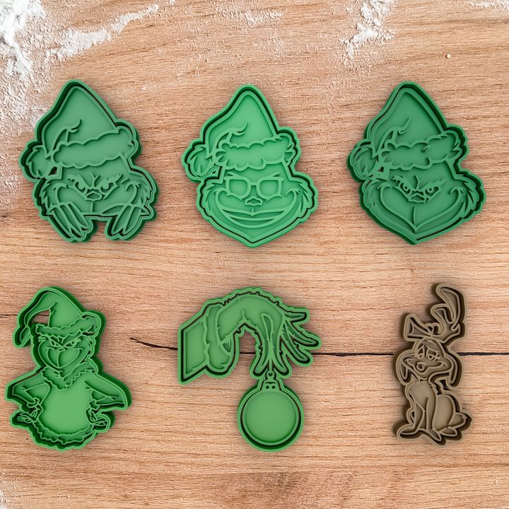 3D Printable 6 cookie cutter pack from The Grinch by Mac Cookies