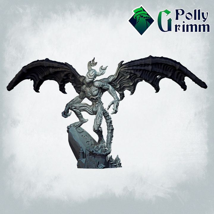 3D Printable Horror from the deep. Lovecraft miniature. Night gaunt ...