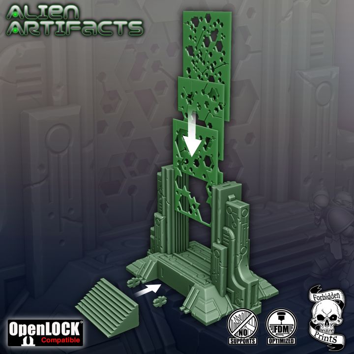 3D Printable Alien Artifacts - Warp Gate by Forbidden Prints