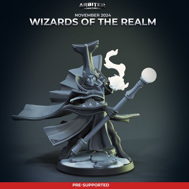 3D Printable Pre-supported Wizard Female 01 by Arbiter Miniatures - by ...