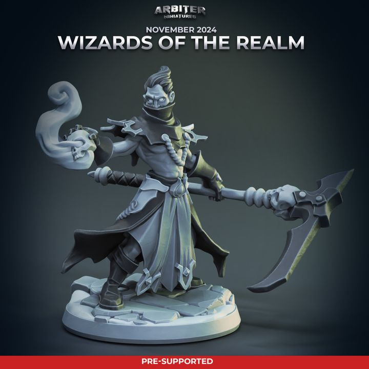 3D Printable Pre-supported Wizard Male 01 by Arbiter Miniatures - by ...