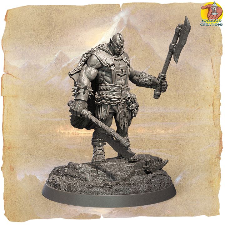 3D Printable Male Orc Pose 1 | Pre-Supported by SolGood Creations