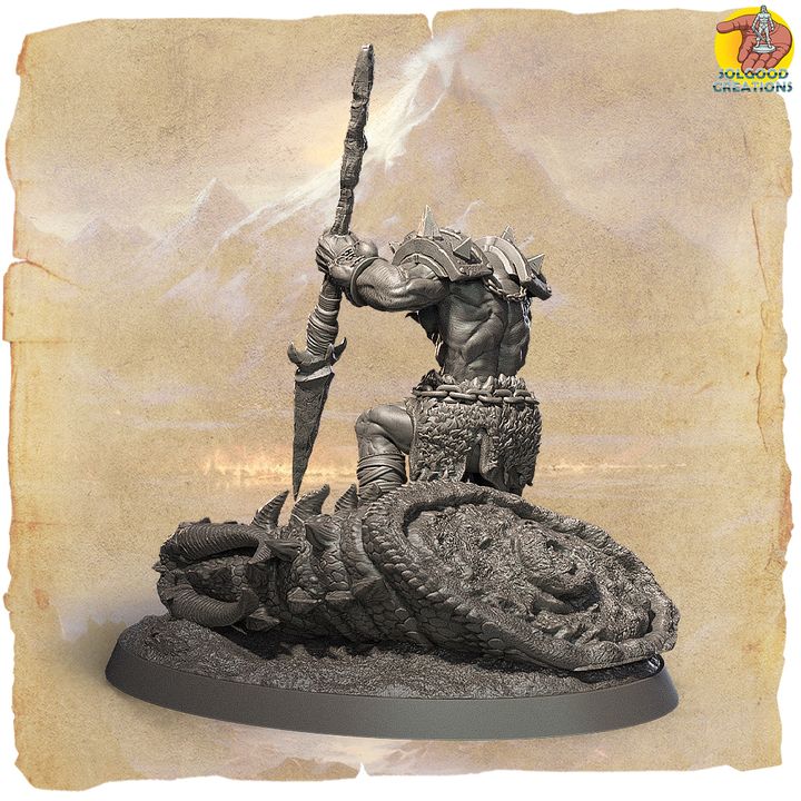 3D Printable Male Orc Pose 4 | Pre-Supported by SolGood Creations