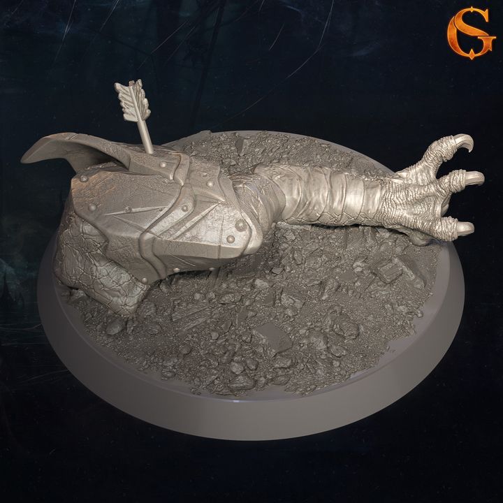 3D Printable Base - Dead dragon - Paw 2 by SolGood Creations