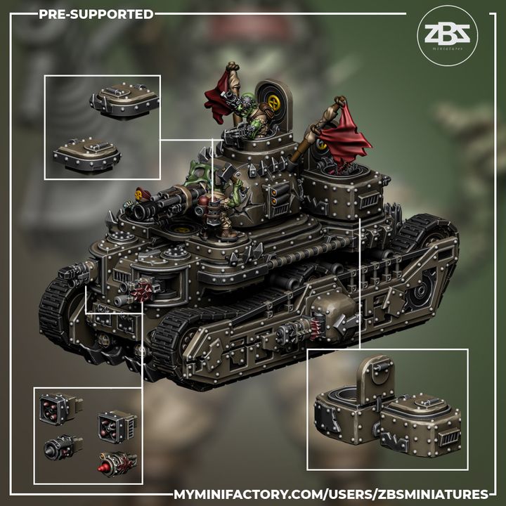 3D Printable Gobber Grunts - Drekka Mega Tank by ZBSminiatures
