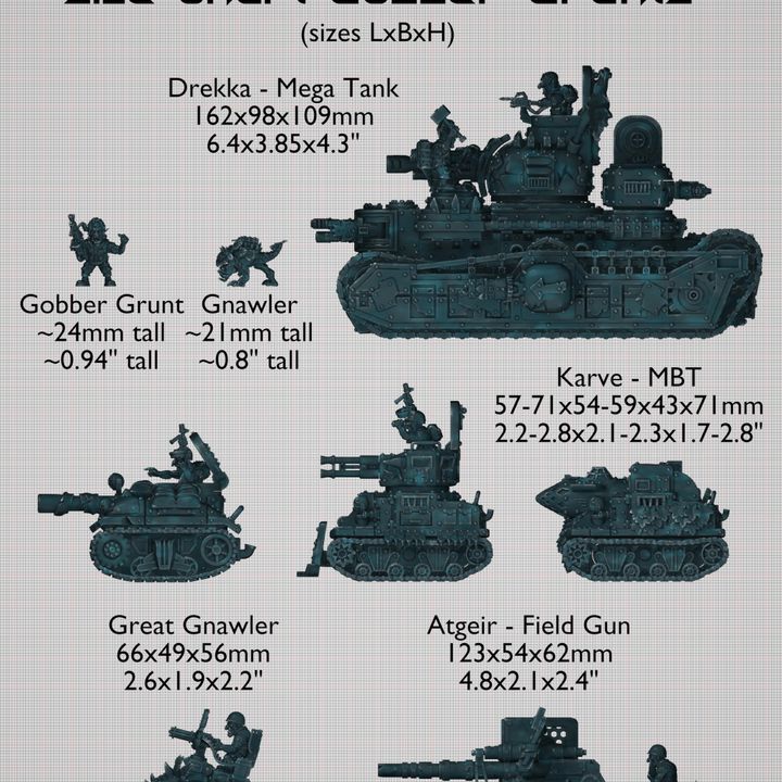 3D Printable Gobber Grunts - Karve Swarm Tanks Mk1 by ZBSminiatures