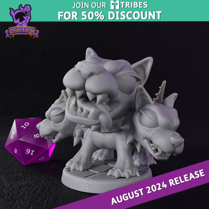 3D Printable Cerberus - Chibi Forge by Titan Forge Miniatures