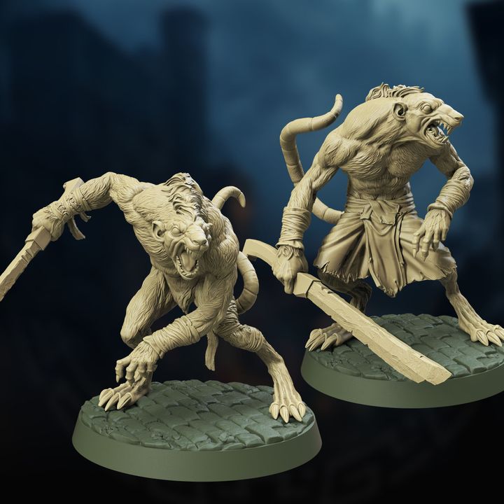 3D Printable Wererats by Crippled God Foundry