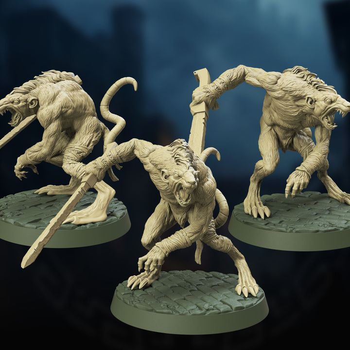 3D Printable Wererats by Crippled God Foundry