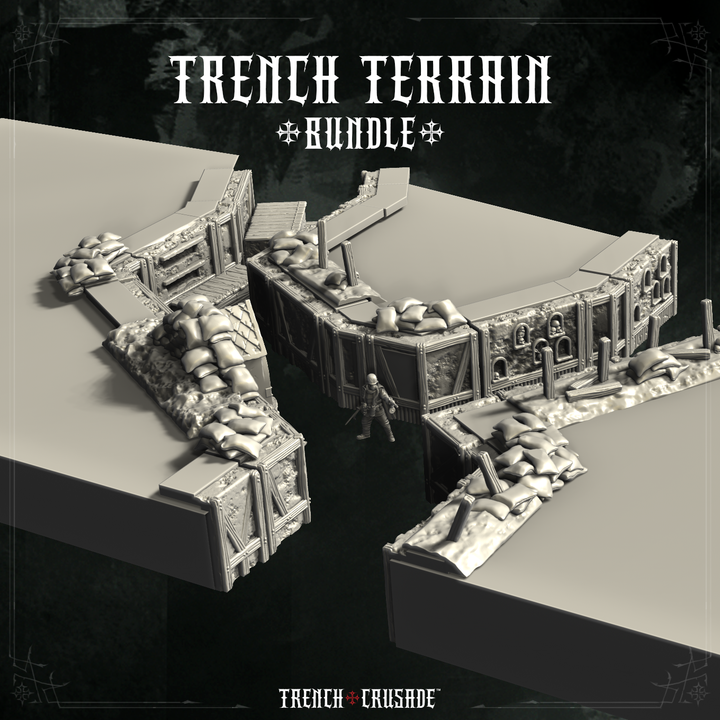 3D Printable Trench terrain set - Trench Crusade by Factory Fortress Inc.