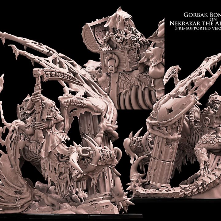 3D Printable Orc Necromancer on Abyssal Wyrm by Avatars of War