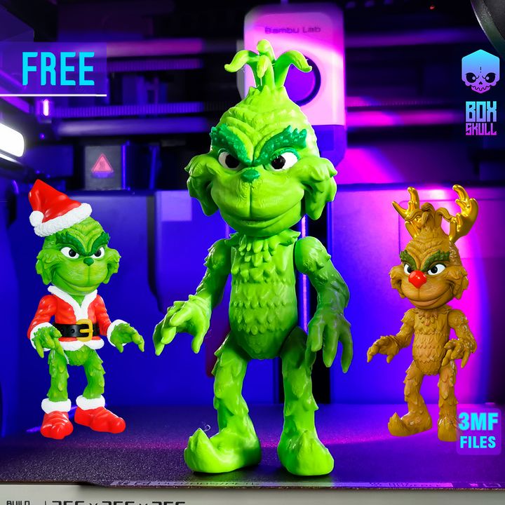 3D Printable GRINCH - ARTICULATED FIGURE, PRINT-IN-PLACE, CUTE, FREE by ...