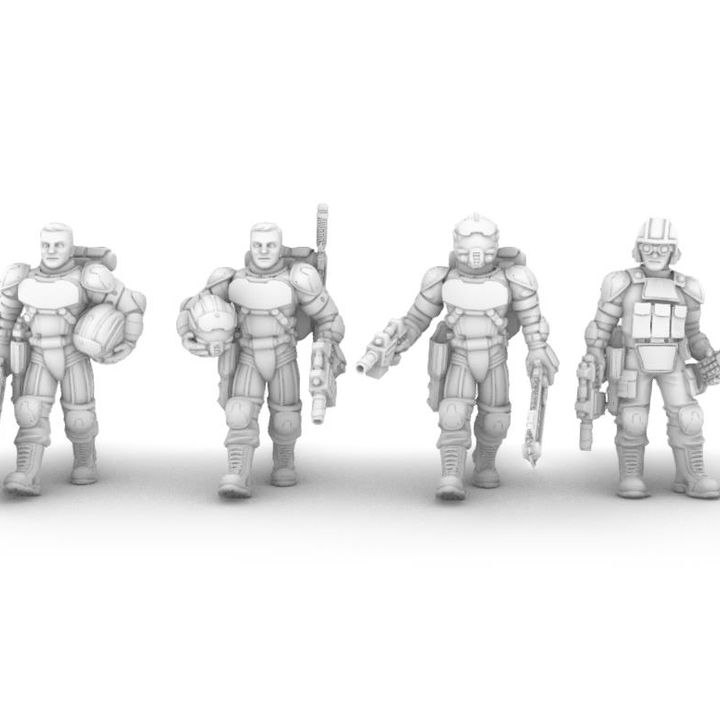 3D Printable 28mm Modular Mech Pilot On Foot by John Bear Ross