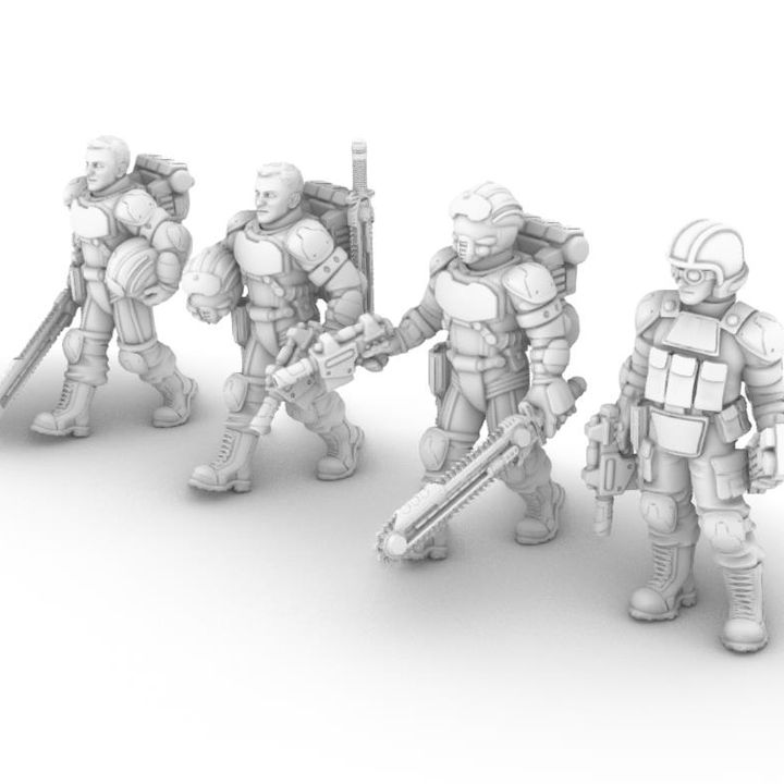 3D Printable 28mm Modular Mech Pilot On Foot by John Bear Ross