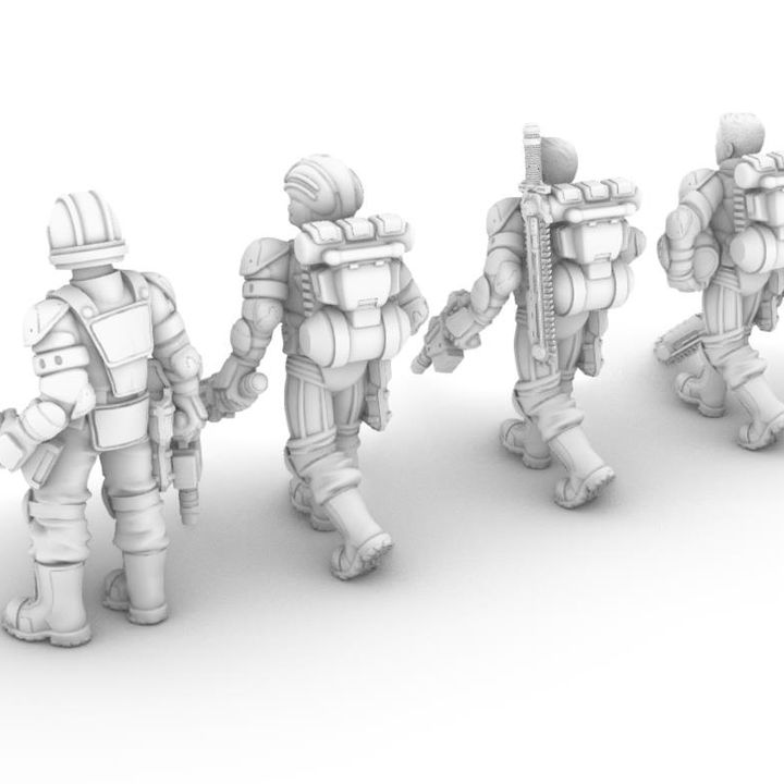 3D Printable 28mm Modular Mech Pilot On Foot by John Bear Ross
